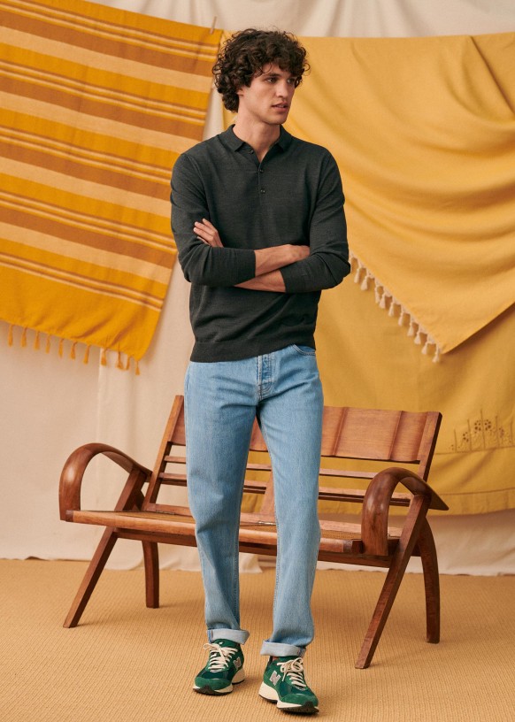 Mike Sweater - Mottled Beige - Merino Wool - Octobre Éditions