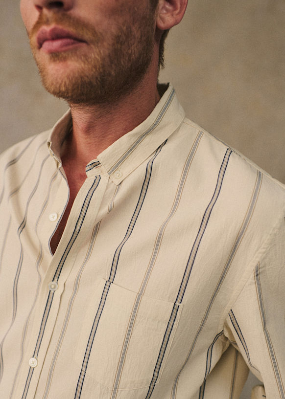 Charlie Shirt - Multicolored Wide Stripes - Lyocell - Sézane