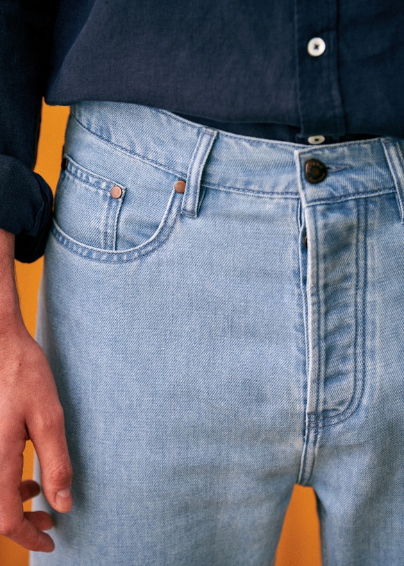 Pantalon Swan - Denim Clair - Coton - Octobre Éditions