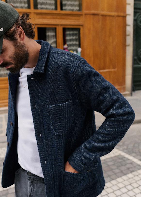Nelson Jacket - Blue Chevron - Wool - Octobre Éditions