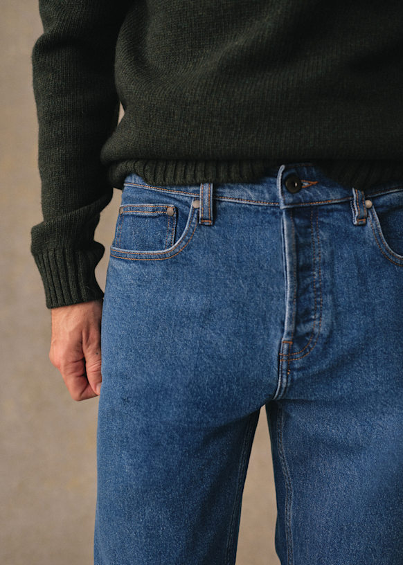 Vaquero Avi Slim - Azul Vintage - Algodón ecológico - textiles ...
