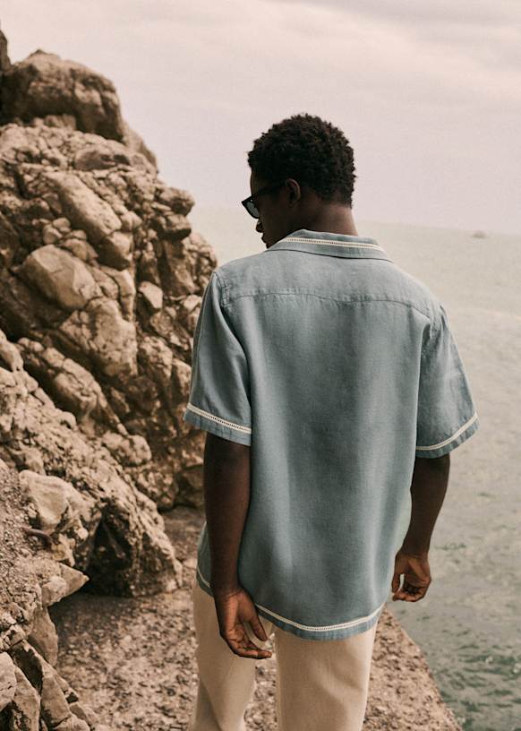 Chemise Janel - Bleu Acier - Lin - Sézane