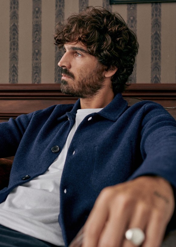 Roman Cardigan - Blue - Wool - Octobre Éditions