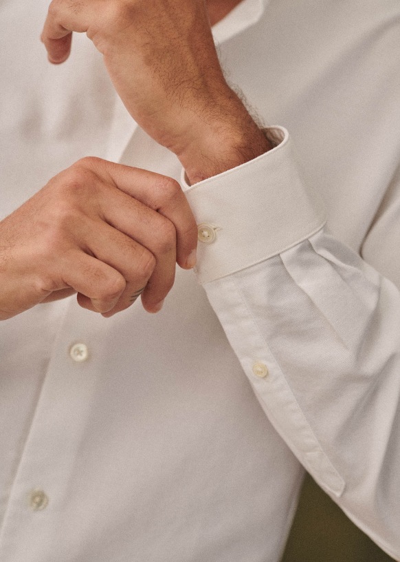 Pinpoint Edgar Shirt - White - Organic cotton - organic textile - Sézane