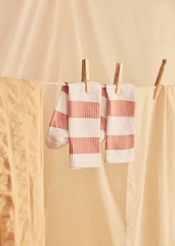 Ray Socks - Pink / White Stripes - Octobre Éditions