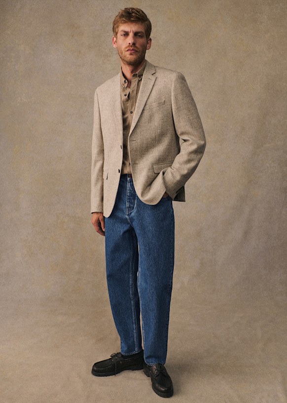 Lucas Jacket - Light Mottled Brown - Wool - Sézane