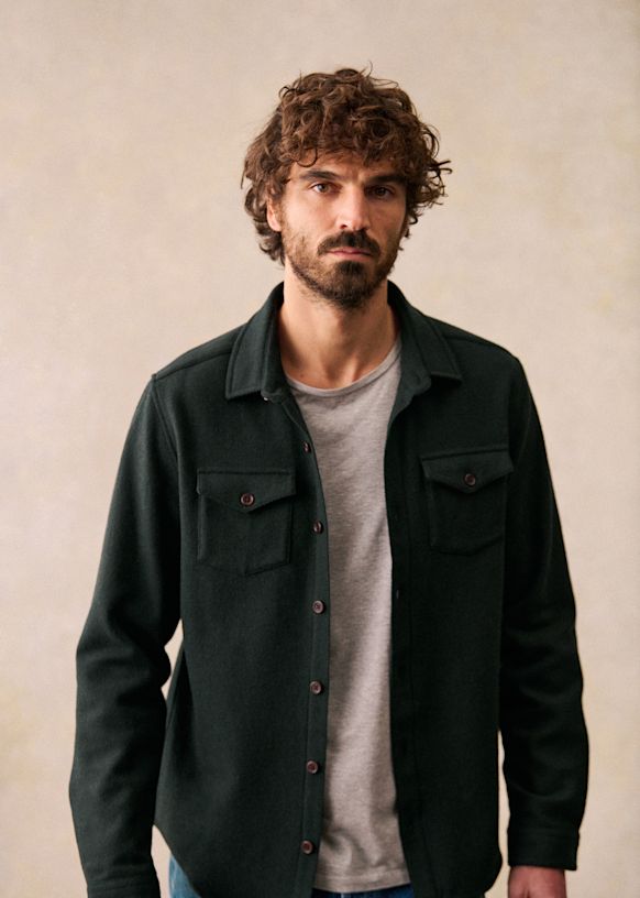 Camisa Ethan - Verde Oscuro - Lana - Sézane