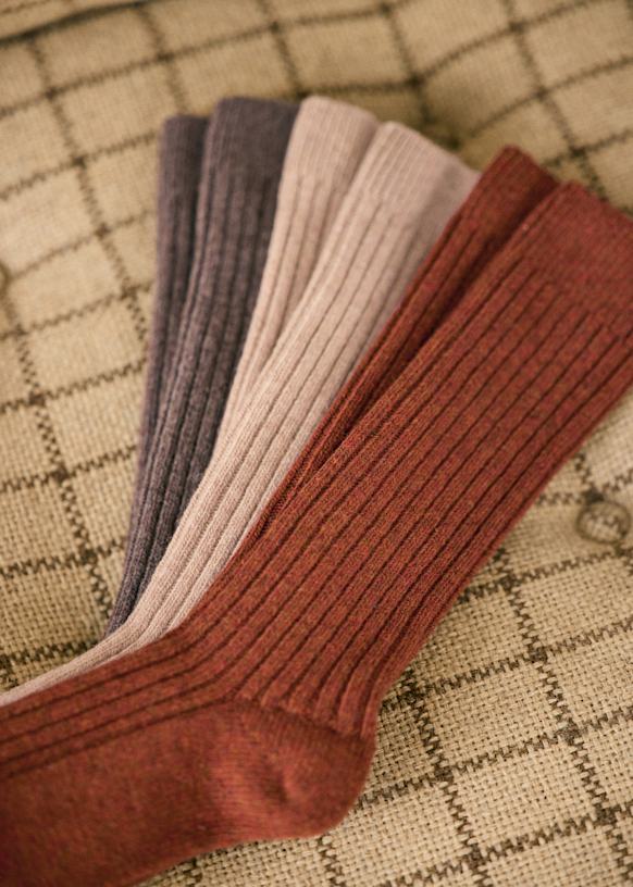 Pack Draymond Socks - Rust / Beige / Brown - Recycled wool - Octobre ...