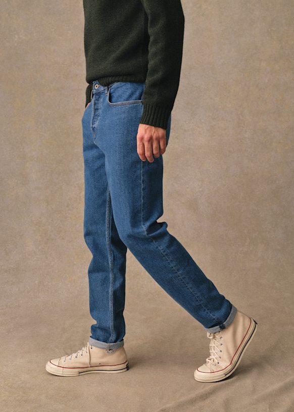 Vaquero Avi Slim - Azul Vintage - Algodón ecológico - textiles ...