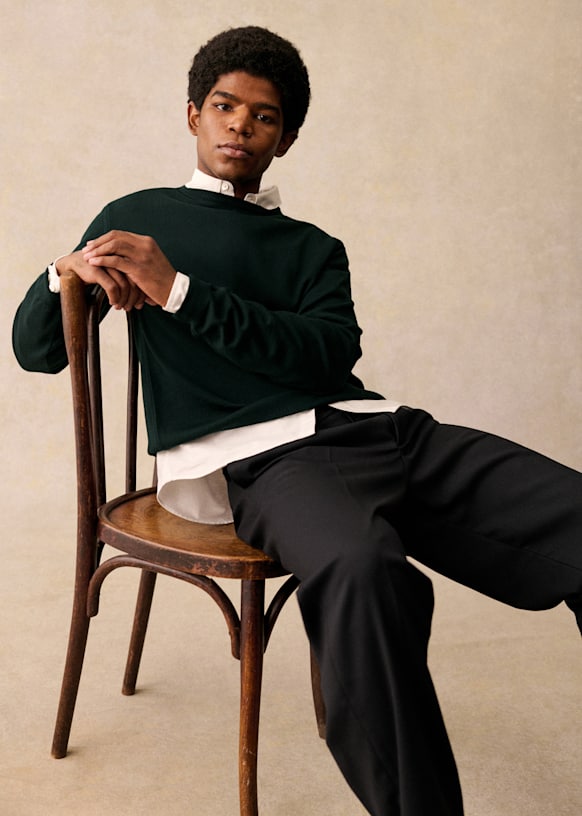 Nils Sweater - Green - Merino Wool - Sézane