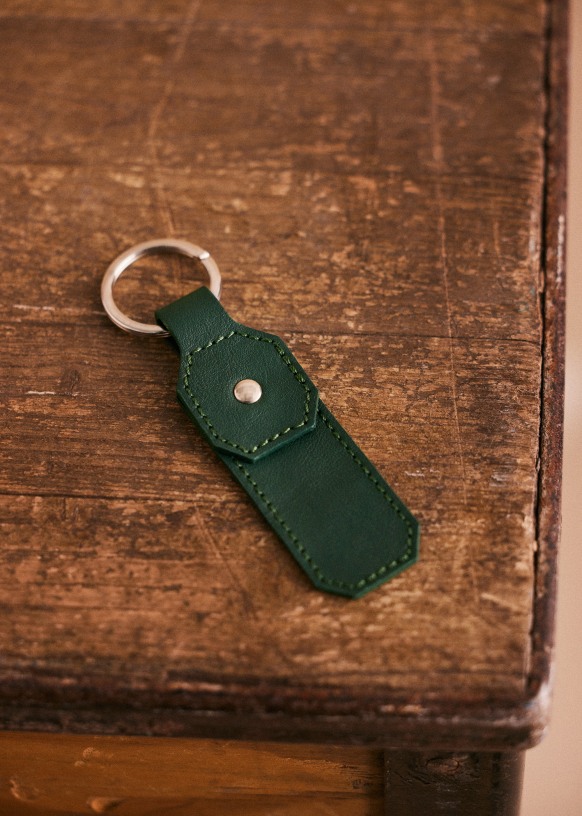 Harlan Keychain - Dark Green - Bovine leather - Sézane