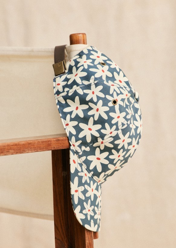 Cap Flower - Blue / White / Red - Cotton - Sézane
