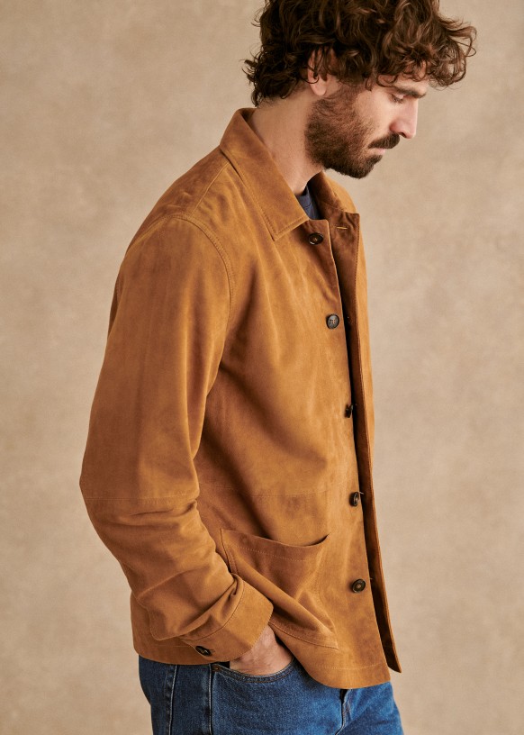 Casaco Tim Daim - Caramelo - Couro caprino - Sézane