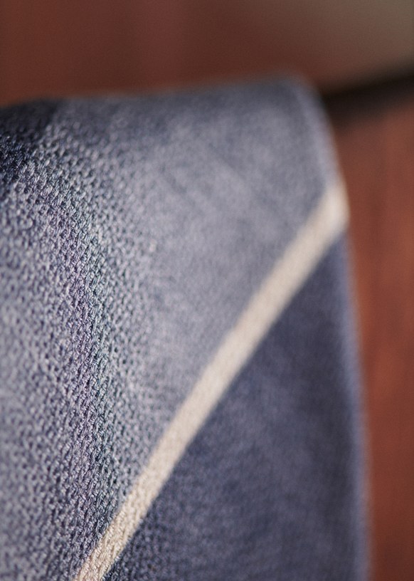 Fletcher Tie - Navy with Burgundy Stripes - Wool - Sézane