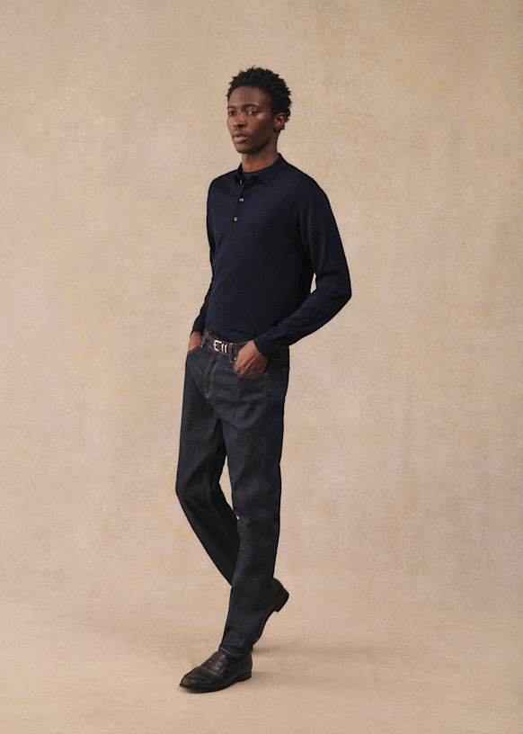 Mike Sweater - Navy - Merino Wool - Octobre Éditions