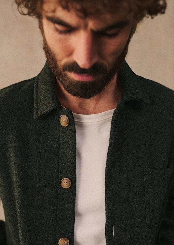 Nelson Jacket - Blue Chevron - Wool - Octobre Éditions