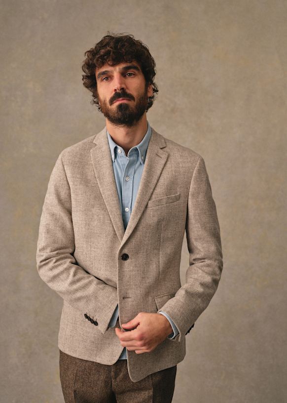 Veste Lucas - Marron Clair Chiné - Laine - Octobre Éditions