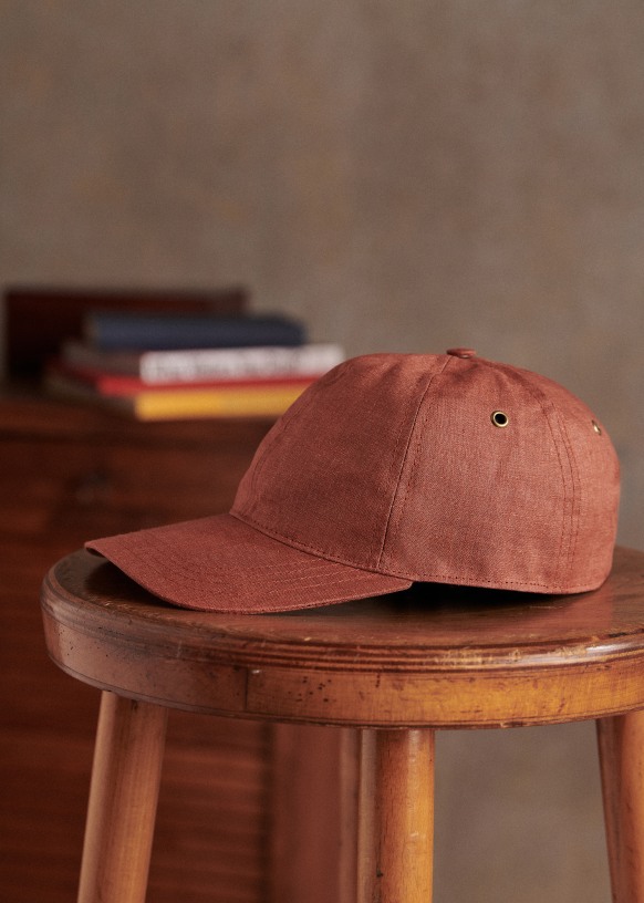 Chase Linen cap - Rust - Linen - Sézane