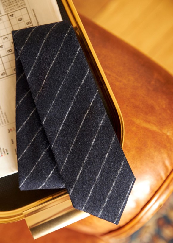 Fletcher Tie - Navy Tennis Stripes - Wool - Sézane