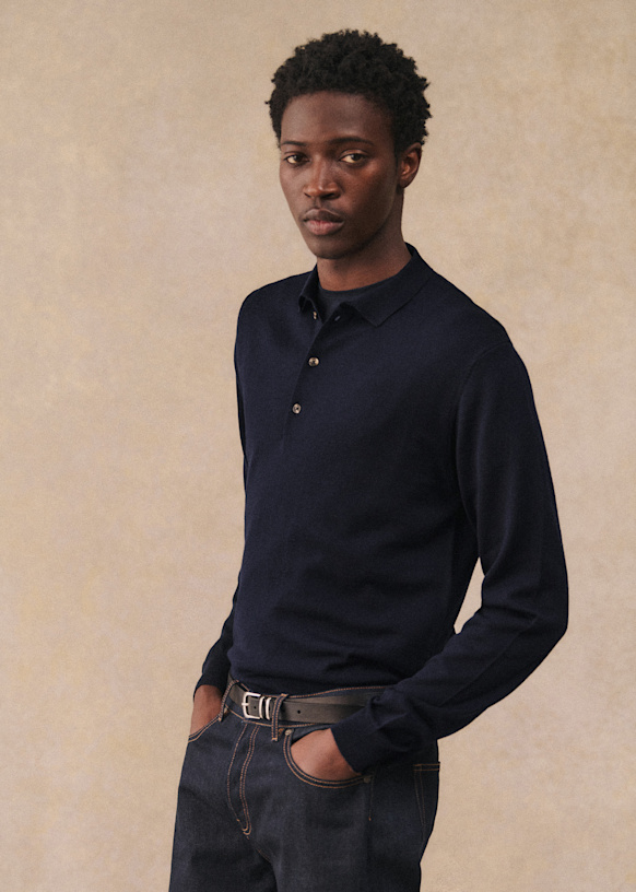 Mike Sweater - Navy - Merino Wool - Octobre Éditions