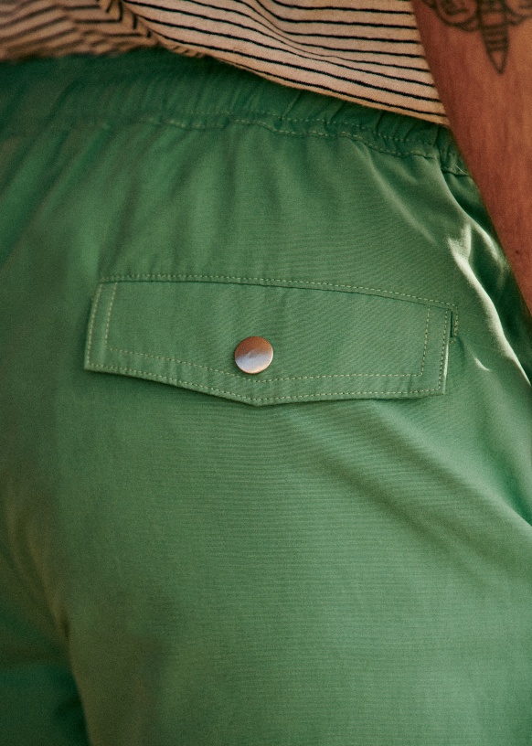 Rob Swim Shorts - Blue / Ecru / Navy stripes - Polyamide - Sézane