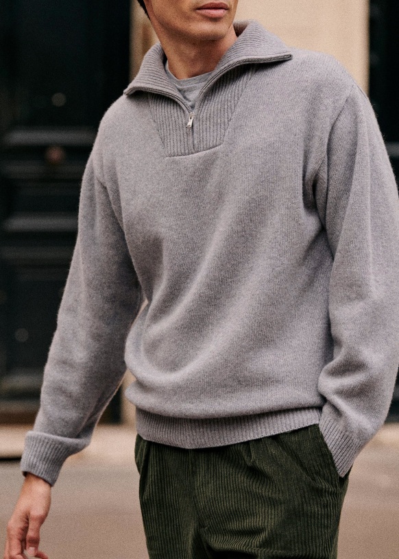 Pull Berwick - Gris Chiné - Laine - Octobre Éditions