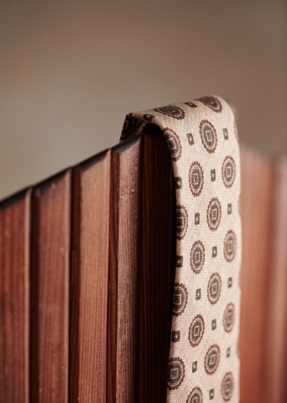 Fletcher Tie - Navy with Burgundy Stripes - Wool - Sézane