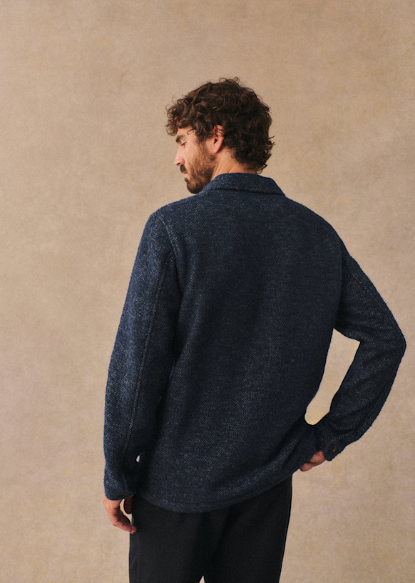 Nelson Jacket - Blue Chevron - Wool - Octobre Éditions