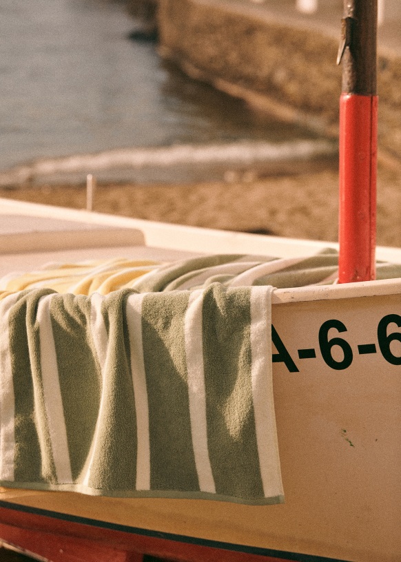 Accessoire Strand Capri - Grün / Ecru - Bio-Baumwolle - Sézane