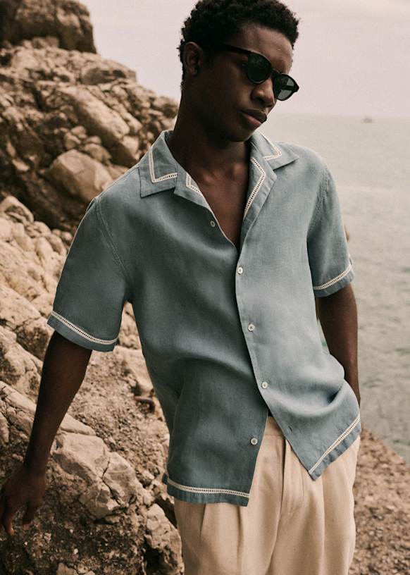 Chemise Janel - Bleu Acier - Lin - Sézane