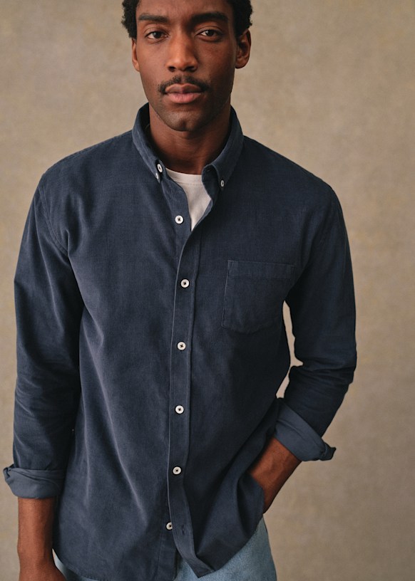 Hemd Charlie Samt - Petrolblau - Biologische Baumwolle - biologische ...