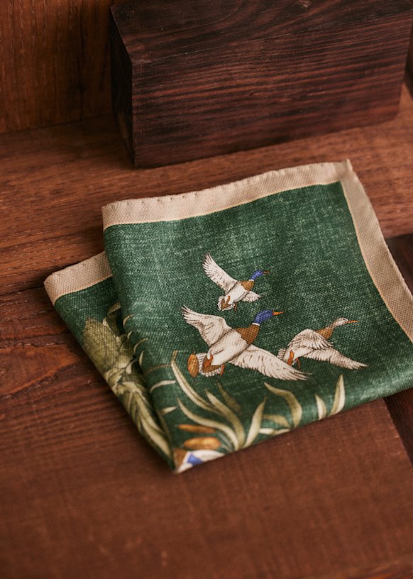 Monty Handkerchief - Burgundy / Navy print - Wool - Sézane