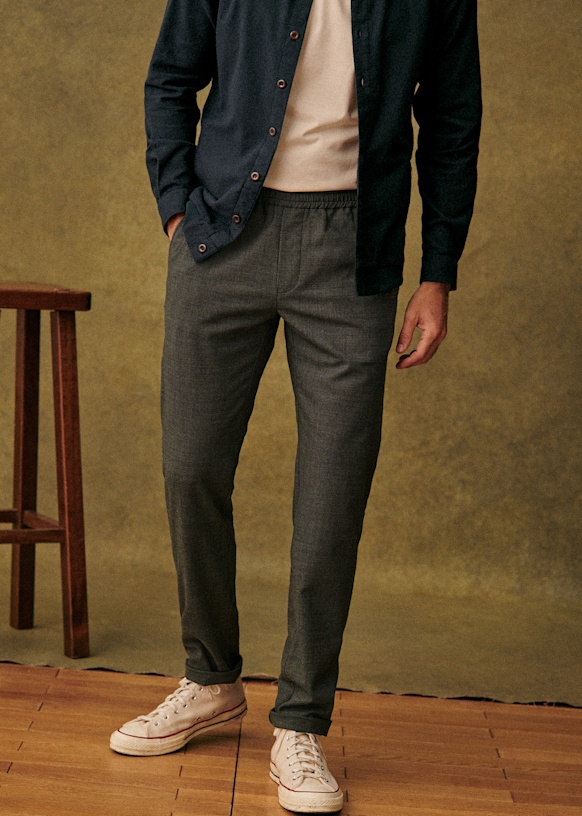 Pantalón Danny lana - Azul Jaspeado - Lana - Sézane