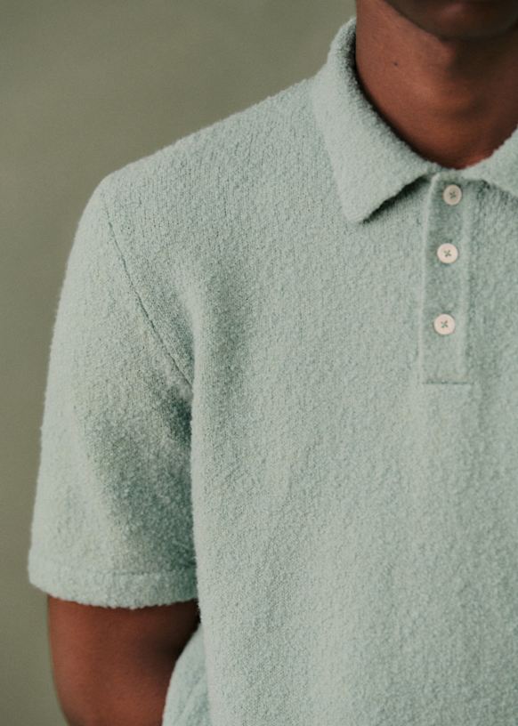 Polo de punto Caleb - Verde agua - Lana - Sézane