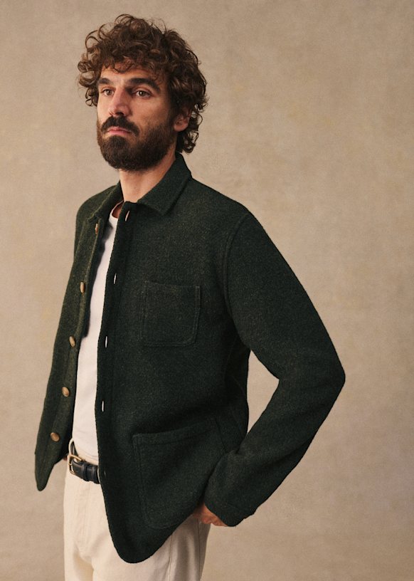 Nelson Jacket - Blue Chevron - Wool - Octobre Éditions