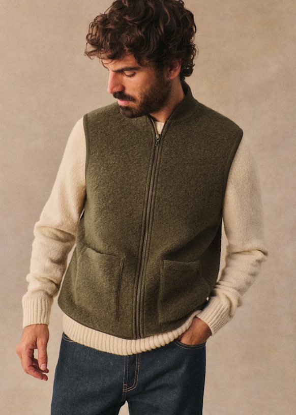 Vest Loran - Kaki - Gerecycled polyester - Sézane