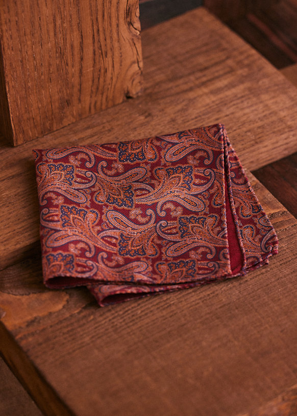 Monty Handkerchief - Burgundy / Navy print - Wool - Sézane