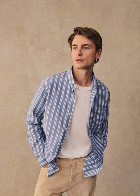 Charlie Shirt - Multicolored Wide Stripes - Lyocell - Sézane