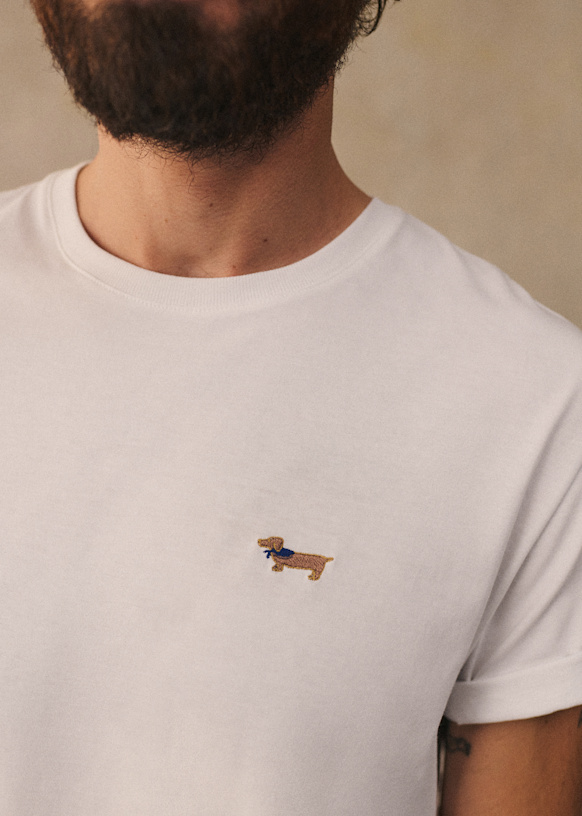 Teckel T-Shirt - White - Organic cotton - organic textile - Sézane