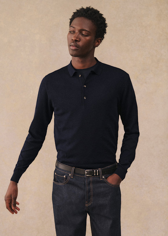 Mike Sweater - Navy - Merino Wool - Octobre Éditions