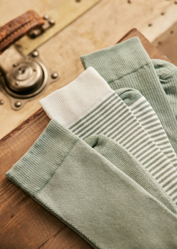 Kitts Pack Socks - Sage Green - Organic Cotton - Octobre Éditions