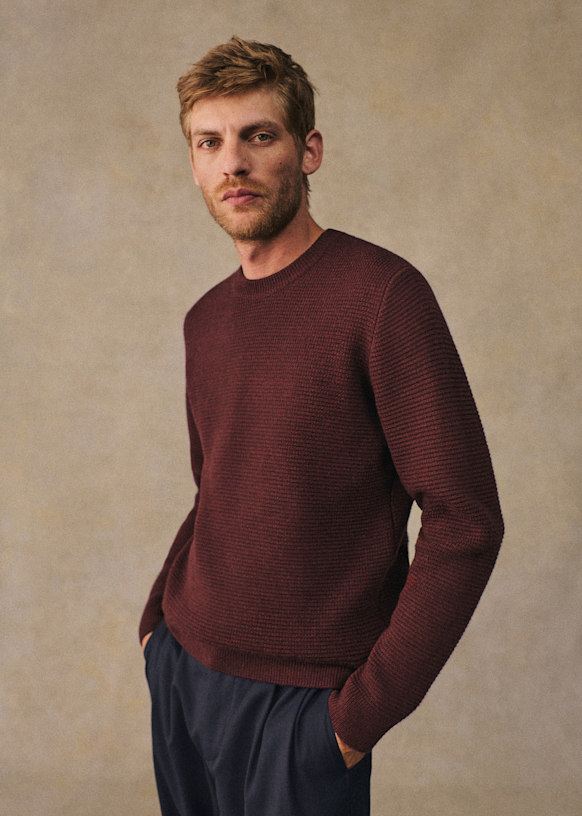 Chuck Sweater - Burgundy - Merino Wool - Octobre Éditions