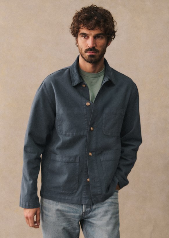 Devon Jacket - Steel Blue - Organic cotton - organic textile - Sézane