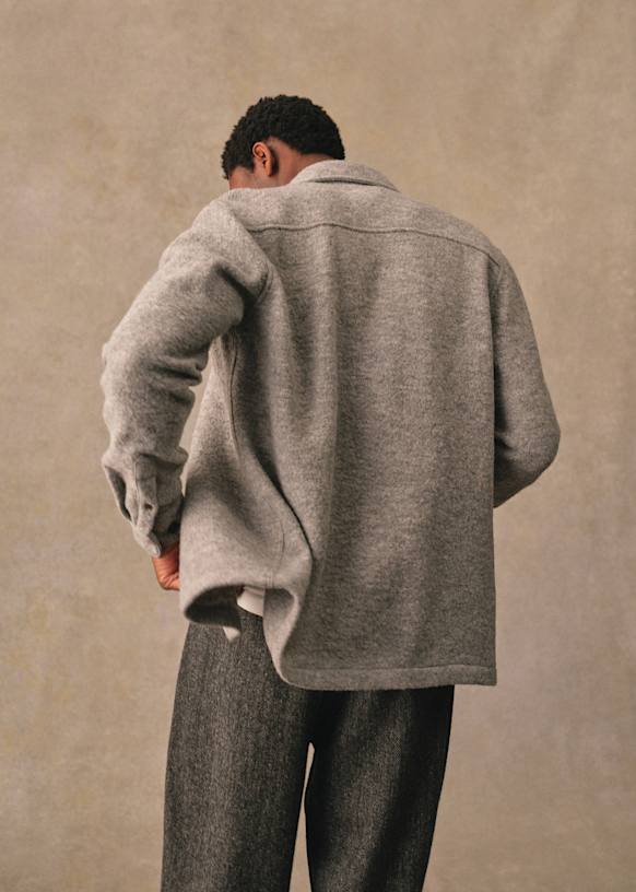 Claggan Shirt - Mottled Grey - Wool - Sézane