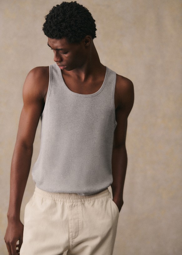 Silas Top - Mottled Grey - Organic cotton - organic textile - Sézane