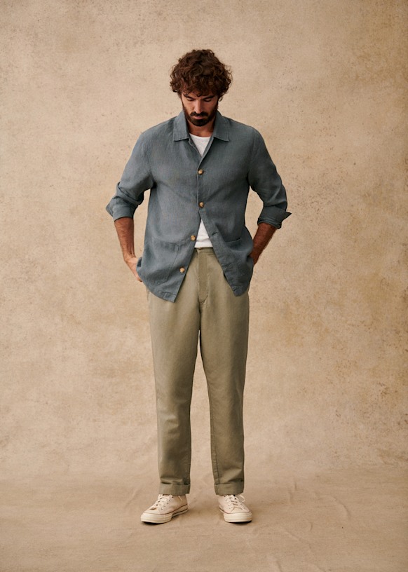 Irwin Jacket - Steel Blue - Linen - Sézane