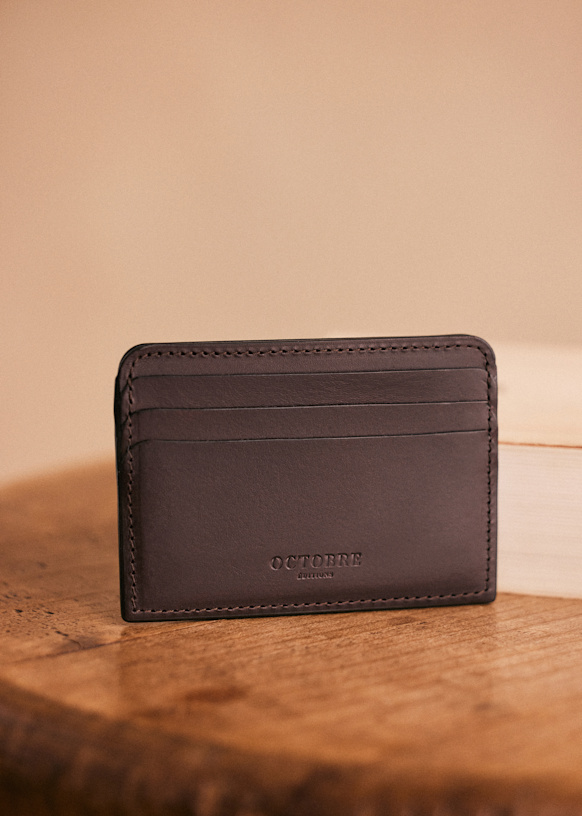 Ewen Card Holder - Green - Leather - Sézane