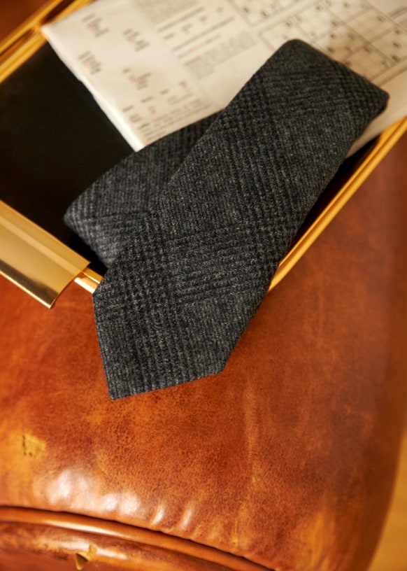 Fletcher Tie - Prince of Wales Grey - Wool - Sézane