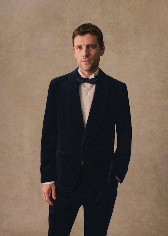 Tarnor Suit jacket - Velvet Navy - Cotton - Sézane