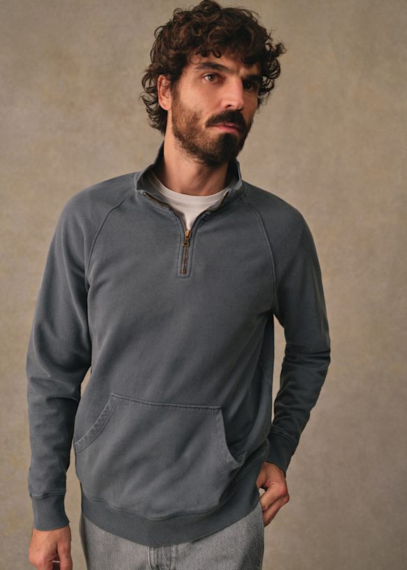 Felpa Harlin - Blu Acciaio Délavé - Cotone biologico - tessuti ...